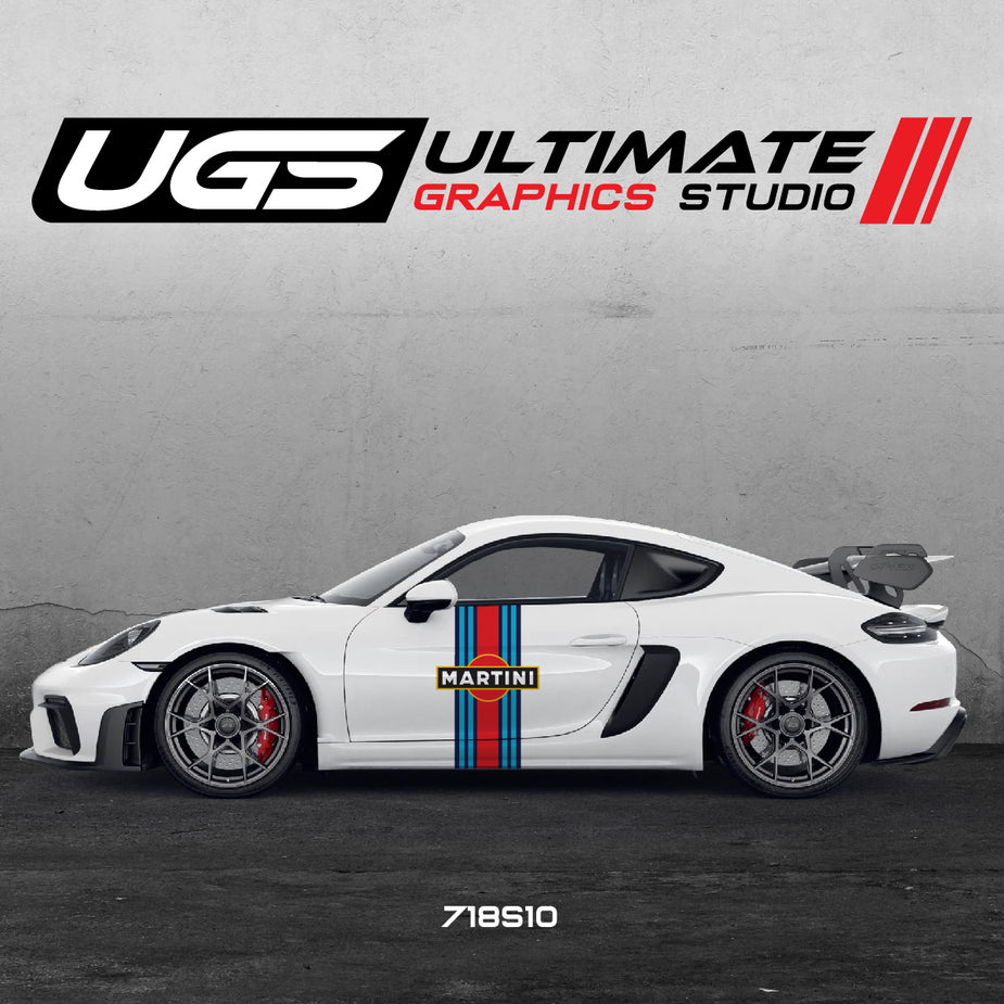 Martini Racing Door Graphics for Porsche Models – Ultimate Graphics Studio