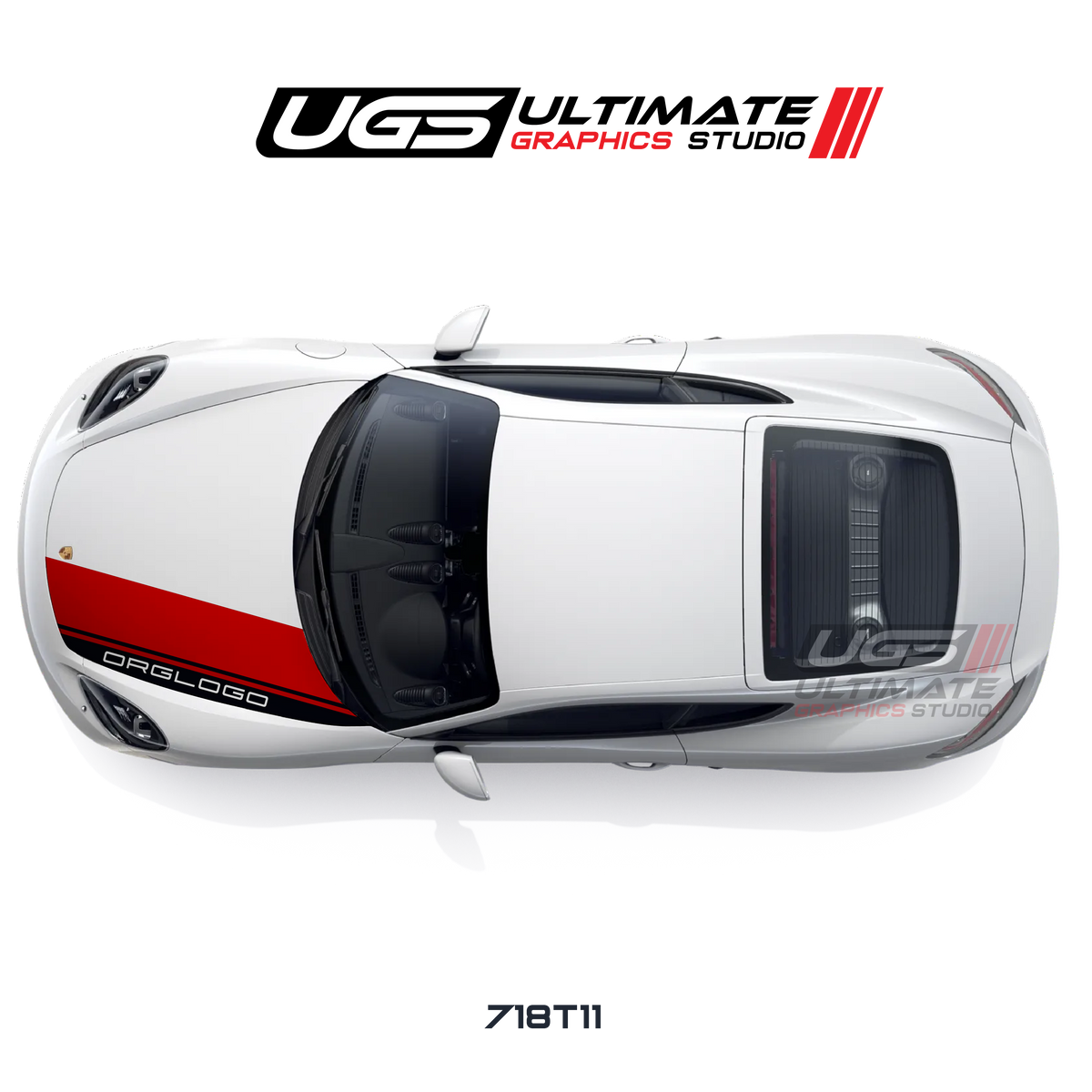 Racing 2 Color Hood Graphic for Porsche Models – Ultimate Graphics Studio