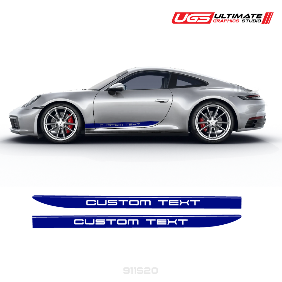 Custom Text Side Stripe for Porsche Models – Ultimate Graphics Studio