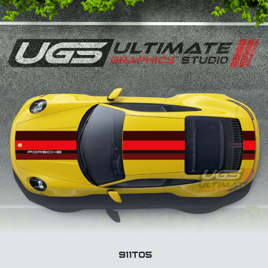 Porsche Text - Racing Top Stripe Kit – Ultimate Graphics Studio