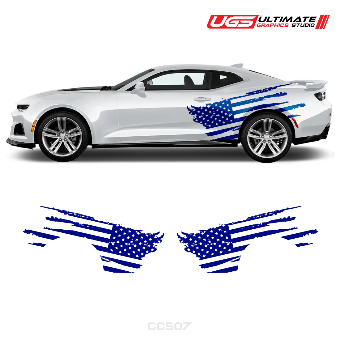 Side American Flag | Chevrolet Camaro Graphics – Ultimate Graphics Studio