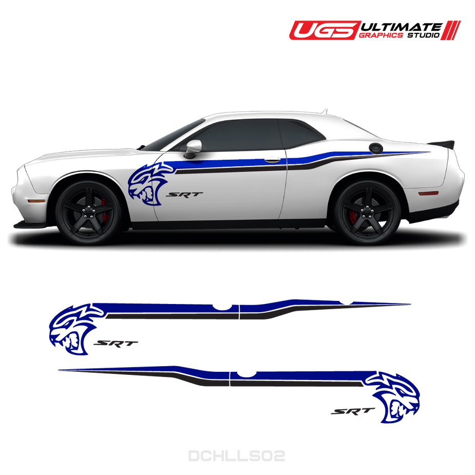 Dodge Challenger Hellcat SRT Side Graphics 2 Colors – Ultimate Graphics ...