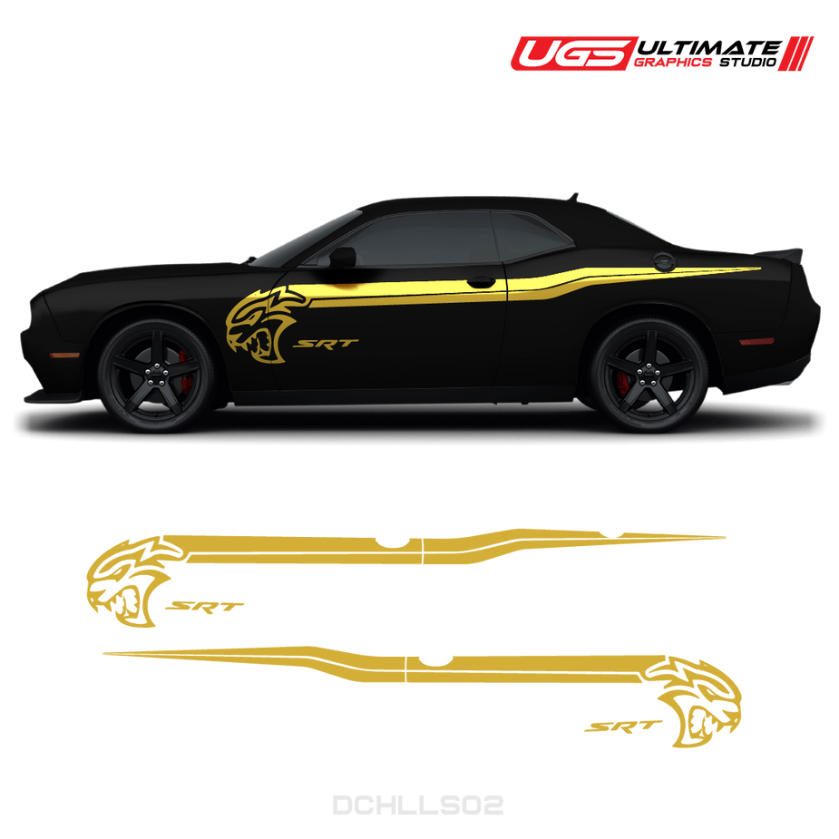 Dodge Challenger Hellcat SRT Side Graphics 2 Colors – Ultimate Graphics ...