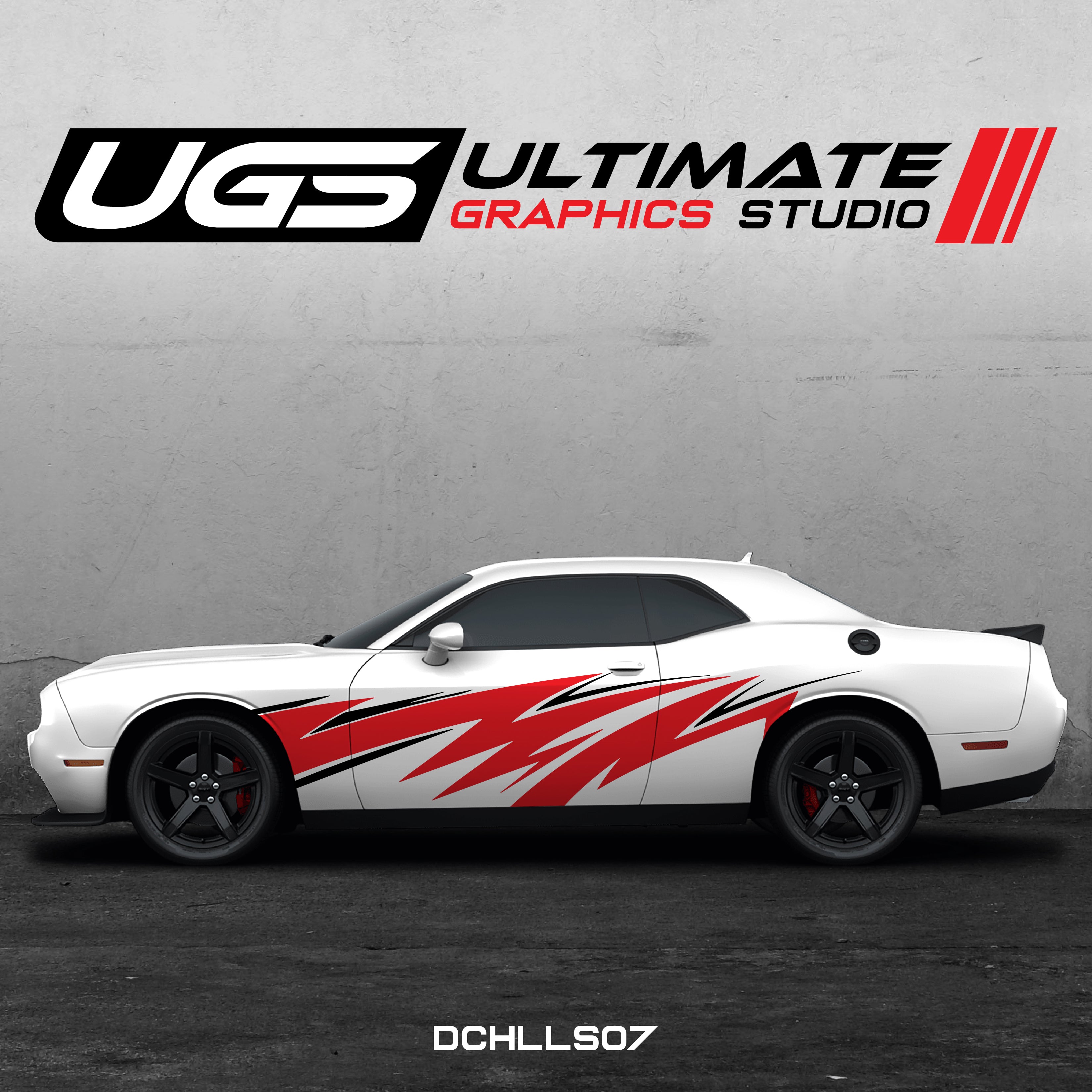 Dodge Challenger Side Graphics 2 Colors – Ultimate Graphics Studio
