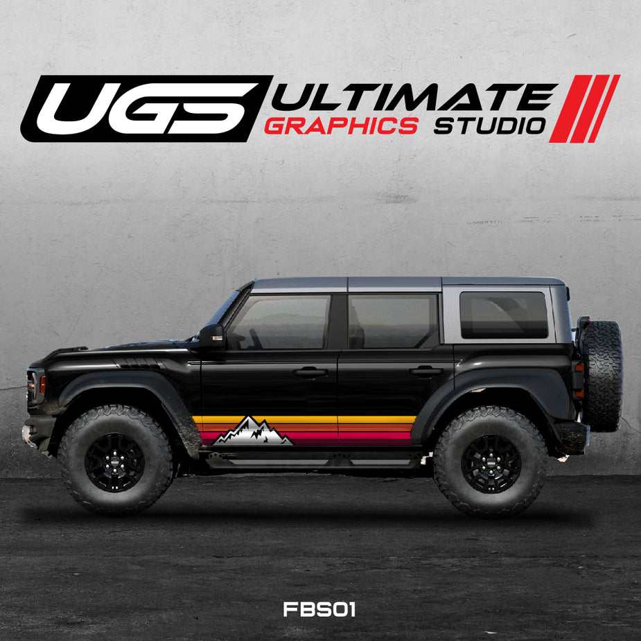 Ford Bronco Retro Mountain Graphics Kit – Ultimate Graphics Studio
