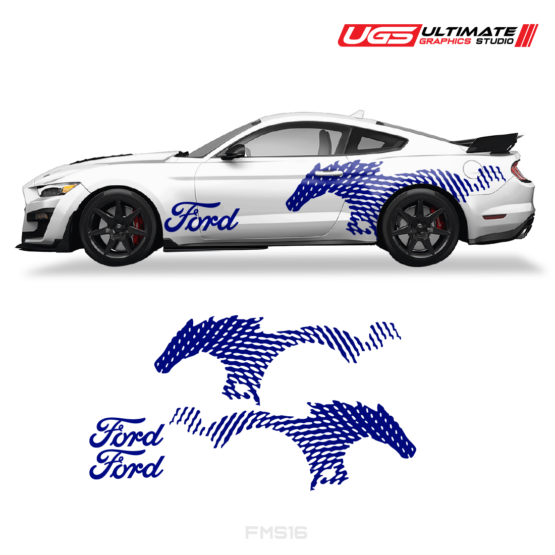 Ford Mustang Side Racing Decal Set