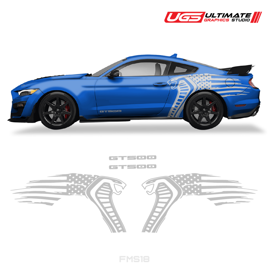 Ford Mustang Cobra USA Flag GT500 Graphics – Ultimate Graphics Studio