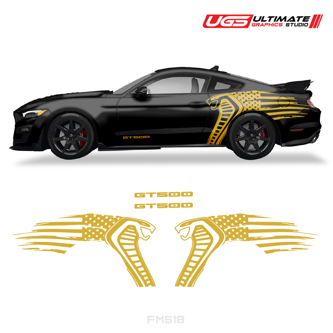 Ford Mustang Cobra USA Flag GT500 Graphics – Ultimate Graphics Studio