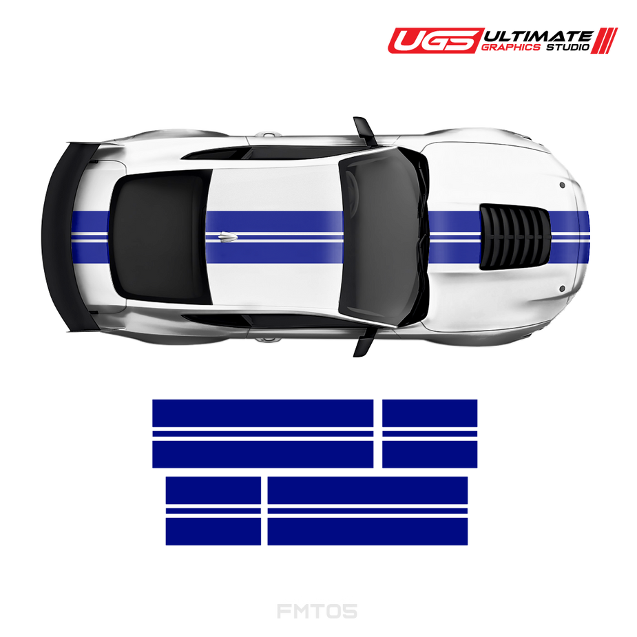 Ford Mustang Double Single Color Stripes – Ultimate Graphics Studio