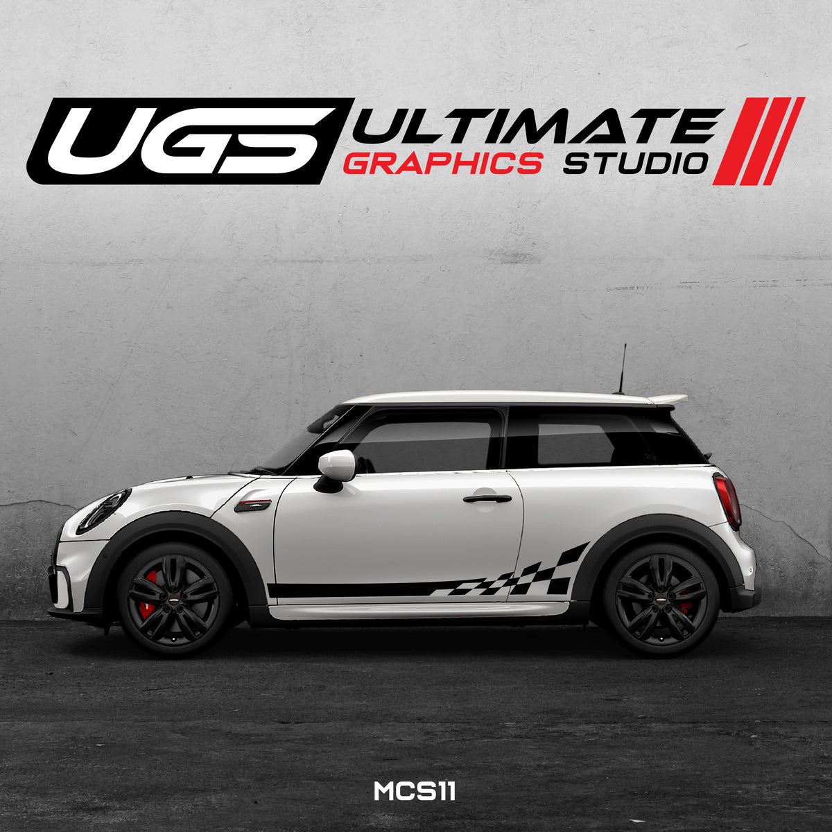 Mini Cooper Side Graphics Checkered Flag – Ultimate Graphics Studio