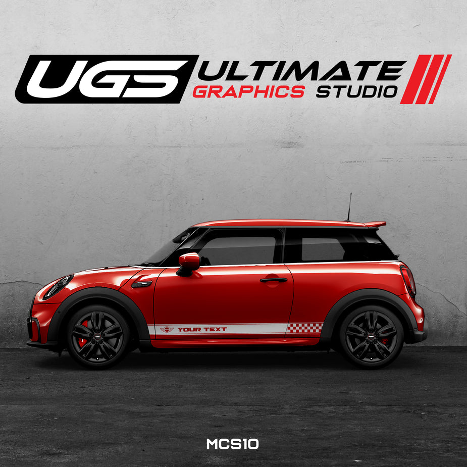 Mini Cooper Side Graphics Custom Text – Ultimate Graphics Studio
