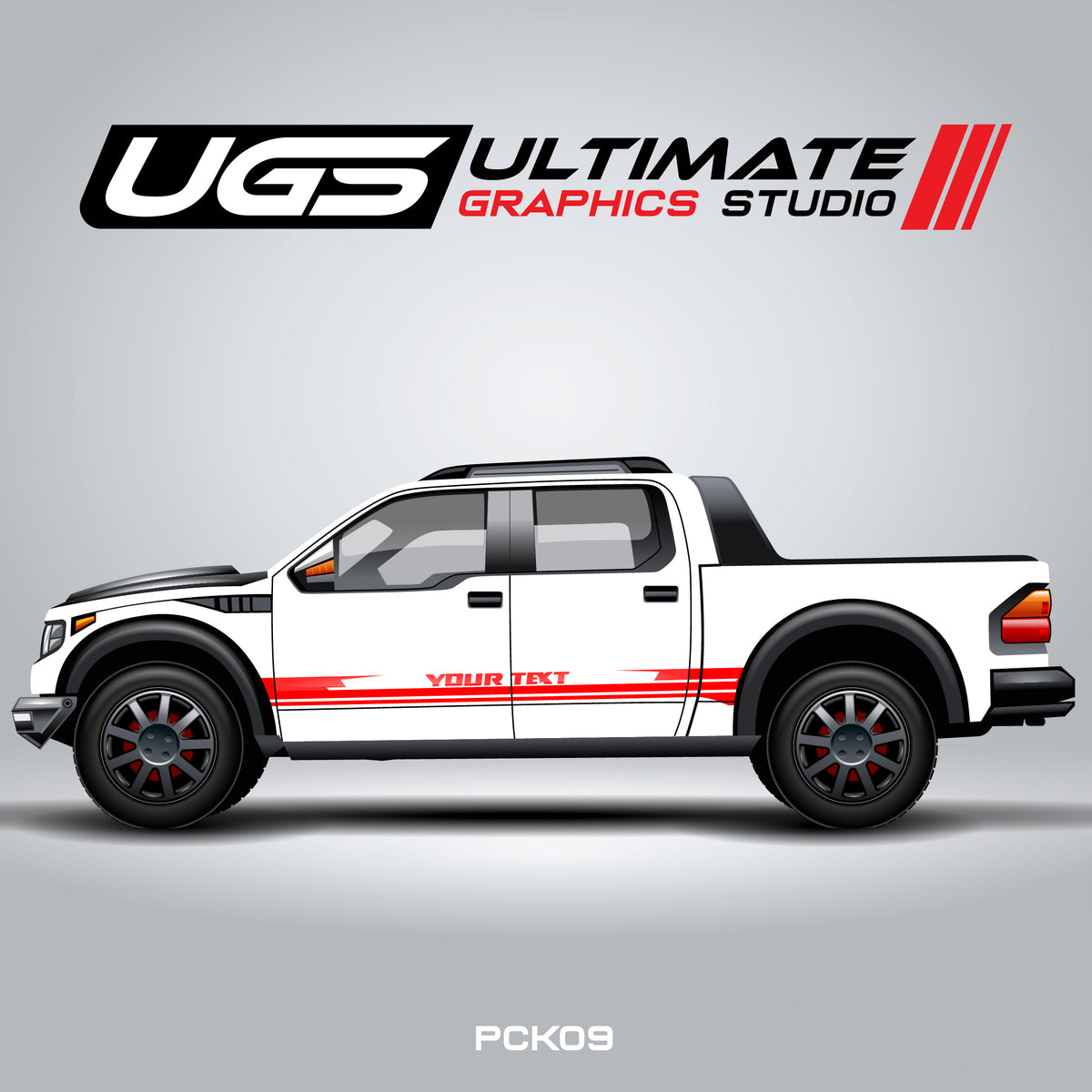 Pickup Truck Side Graphics with Custom Text – Ultimate Graphics Studio